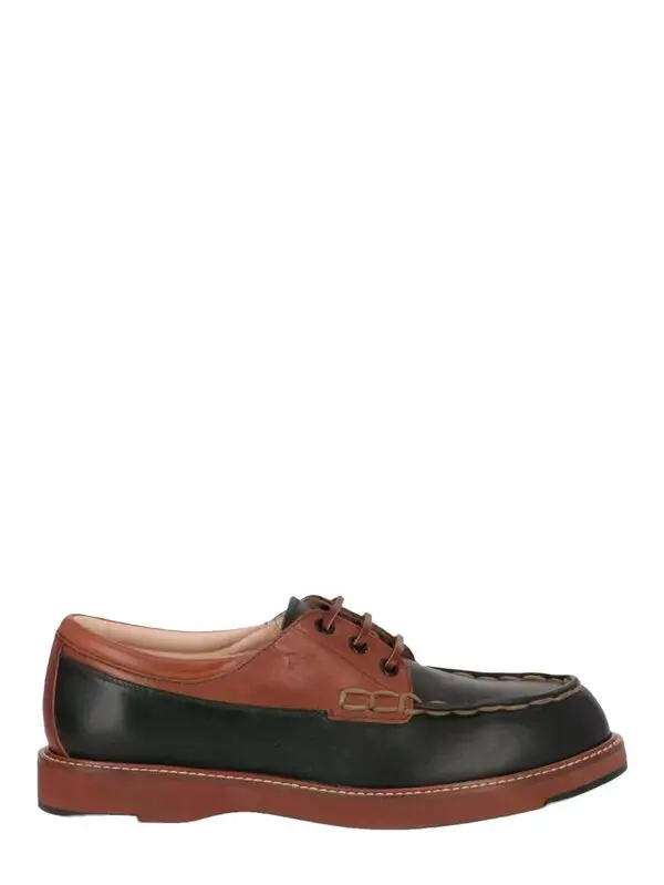 TOD'S Panelled Leather Derby Shoes - Black