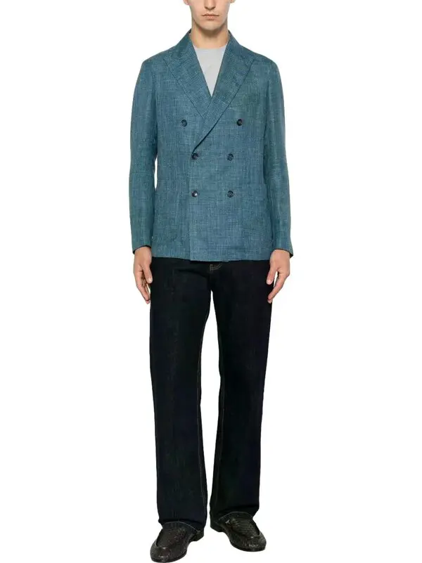 Tagliatore Double-breasted Peak-lapel Blazer - Blue