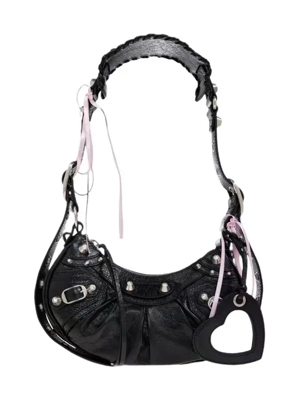 Balenciaga Le Cagole Xs Stud-embellished Shoulder Bag - Black