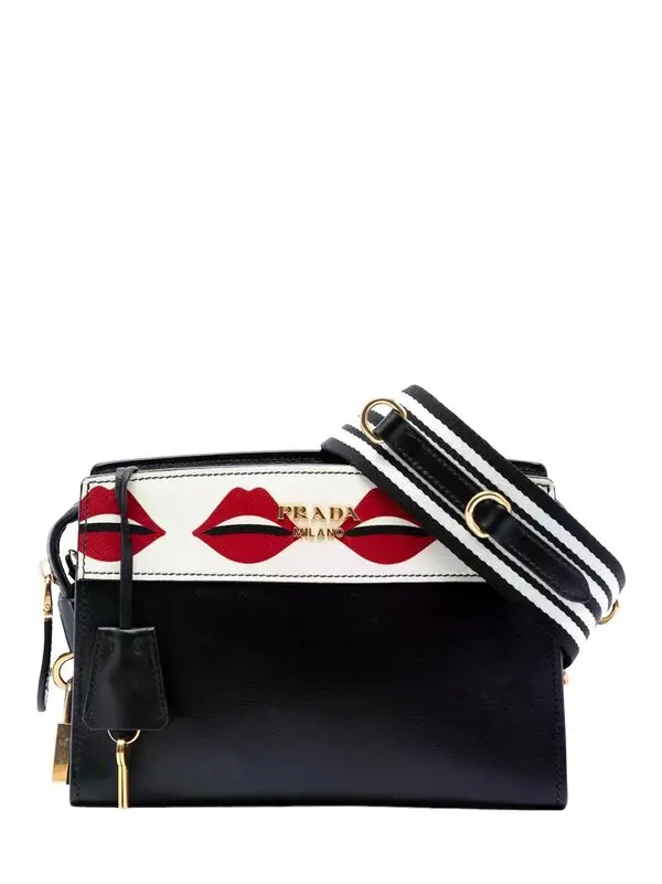 Prada City Calf And Saffiano Leather Crossbody Bag - Black