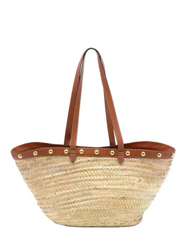 Celine Large Raffia Studded Panier Tote Bag - Neutrals