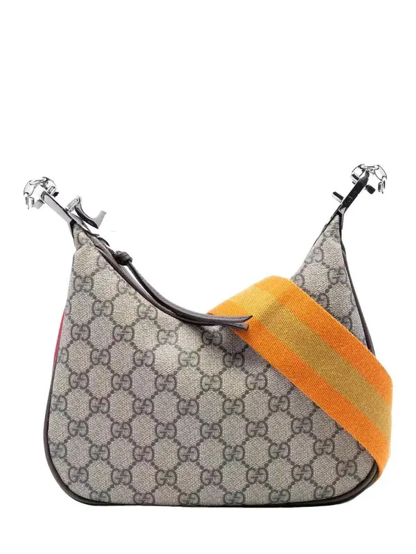 Gucci Small Attache Crossbody Bag In Gg Supreme Canvas - Neutrals
