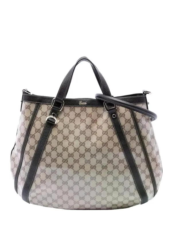 Gucci Gg Crystal Abbey D-ring Convertible Tote Satchel - Neutrals