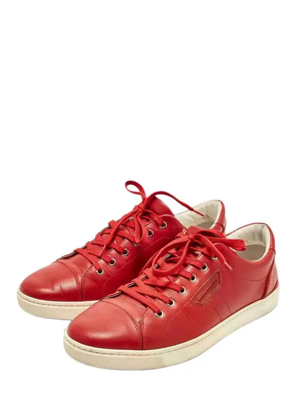 Dolce & Gabbana Leather Low-top Sneakers - Red