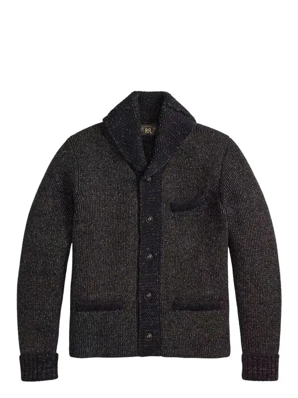 Ralph Lauren Shawl-lapel Waffle-knit Cardigan - Blue