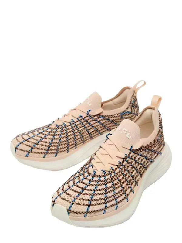 Apl Ribbed-knit Lace-up Sneakers - Neutrals