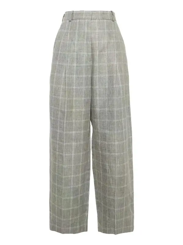Sandro Checked Wide-leg Trousers - Neutrals