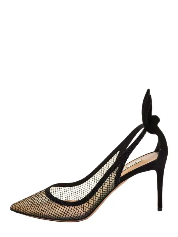 AQUAZZURA Bow Tie Mesh Pumps - Black