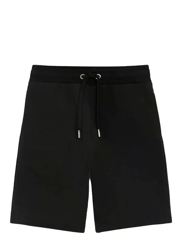AMI Paris Cotton Embossed De Coeur Shorts - Black