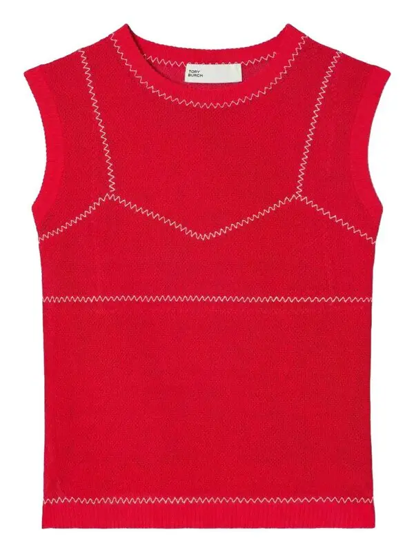 Tory Burch Mesh Knit Top - Red