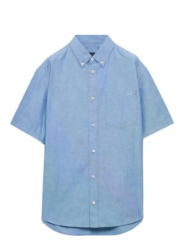 Prada Chambray Short-sleeve Shirt - Blue