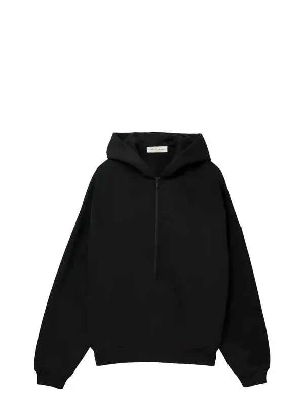 ESSENTIALS Logo-print Half-zip Hoodie - Black