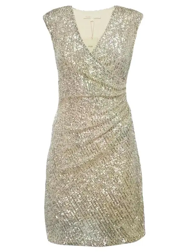 Maje Mini Wrap Dress - Silver