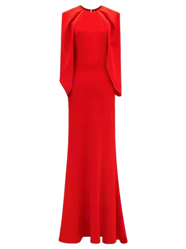 GEMY MAALOUF Crewneck Maxi Dress - Red