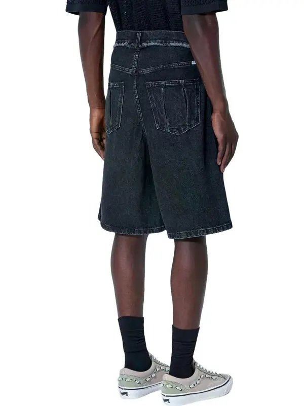 VANS Frayed Detail Denim Shorts - Neutrals