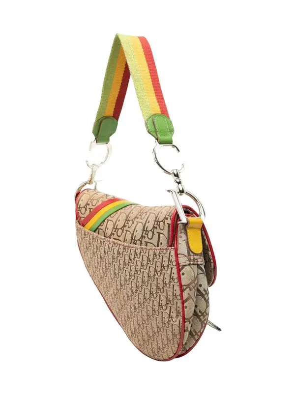 Dior Diorissimo Canvas Rasta Saddle Bag - Neutrals