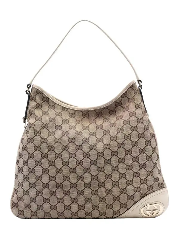 Gucci Gg Canvas New Britt Hobo Bag - Neutrals