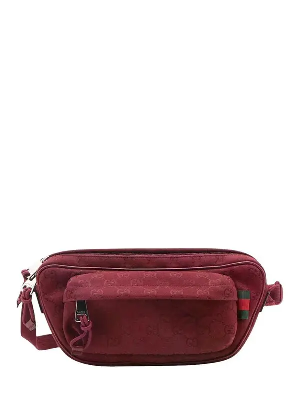 Gucci Gg Canvas Web Belt Bag - Red