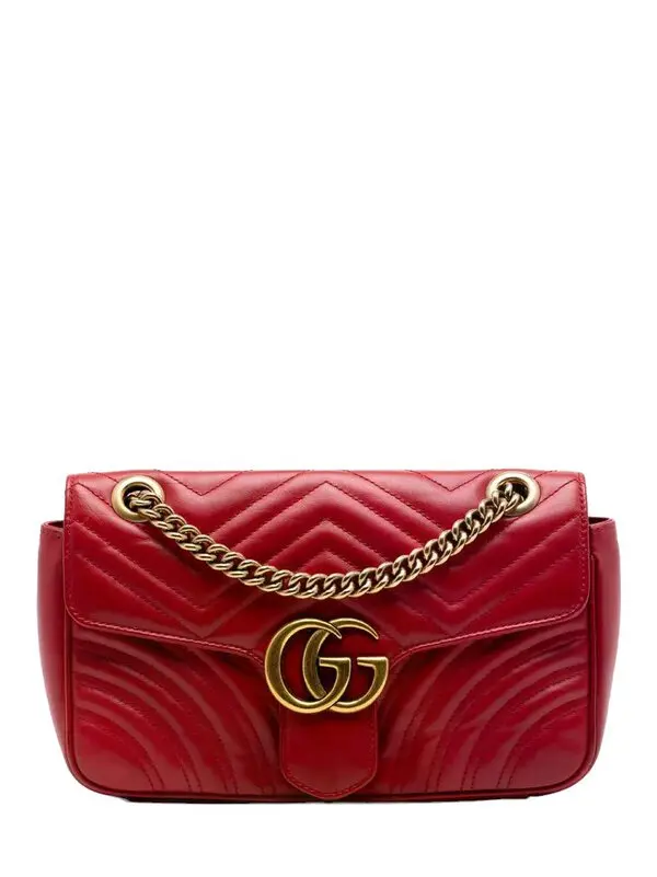 Gucci Gg Marmont Matelassé Shoulder Bag - Red