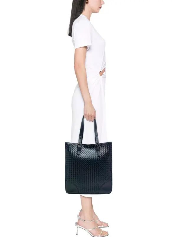 Bottega Veneta Nappa Intrecciato Belt Strap Tote Bag - Blue