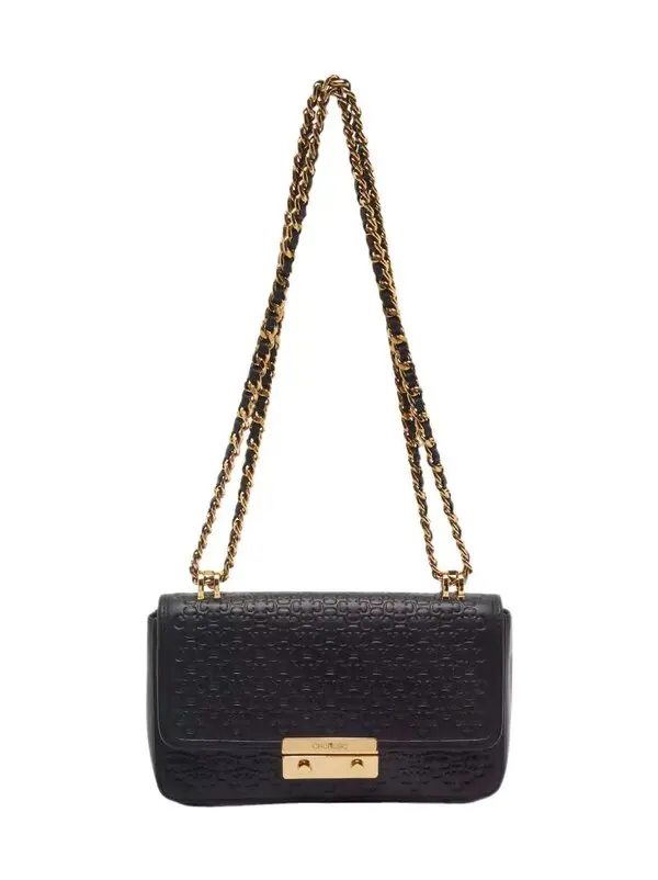 Carolina Herrera Monogram Embossed Push-lock Shoulder Bag - Black