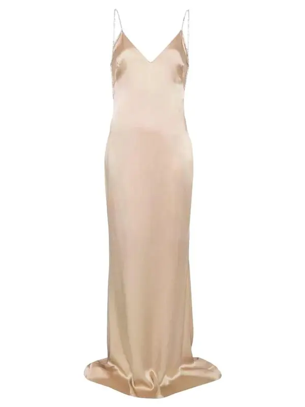 TOM FORD Crystal Embellishment Maxi Dress - Neutrals