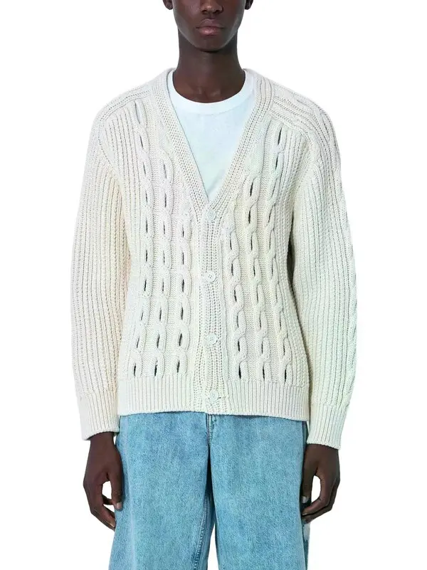 Lacoste Cable-knit Cardigan - Neutrals