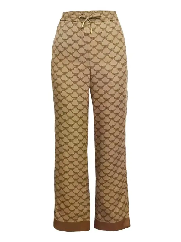 Mcm Monogram Pattern Elasticated Waistband Trousers - Neutrals