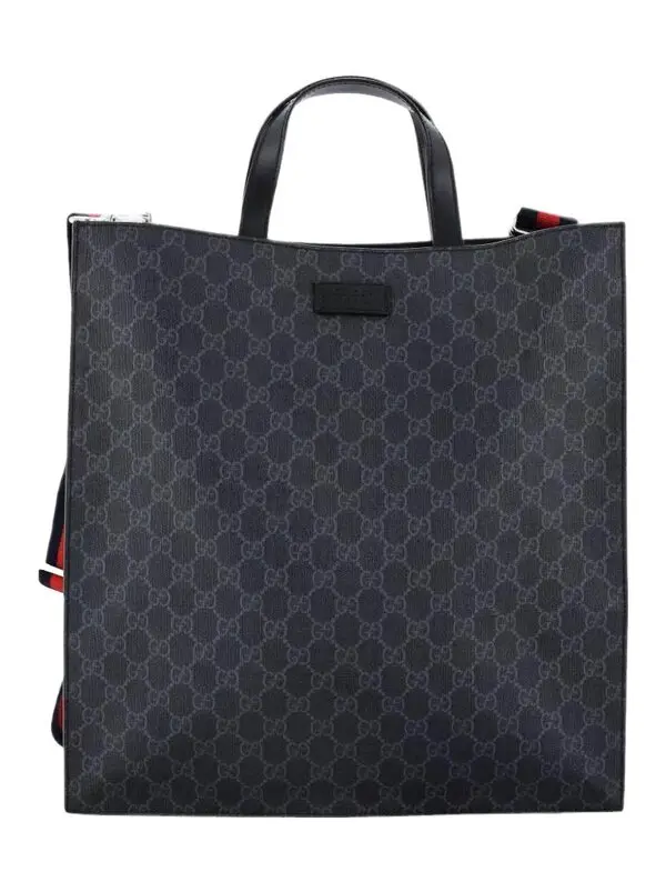 Gucci Soft Open Gg Coated Canvas Tall Tote Bag - Black
