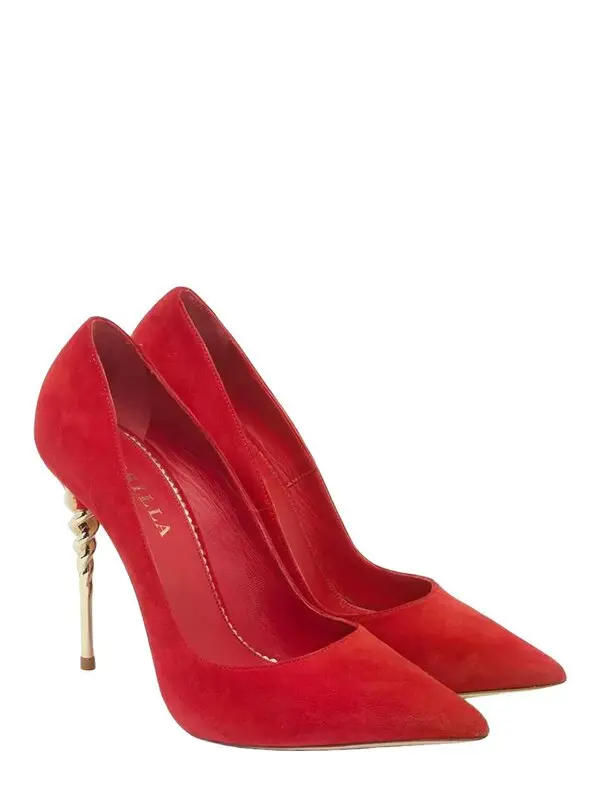 LE SILLA Suede Spiral Pumps - Red