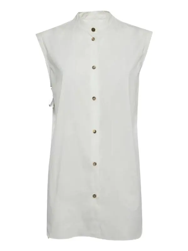 LANVIN Sleeveless Button-front Shirt - White