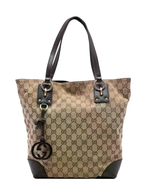 Gucci Gg Canvas Gg Charm Tote Bag - Neutrals