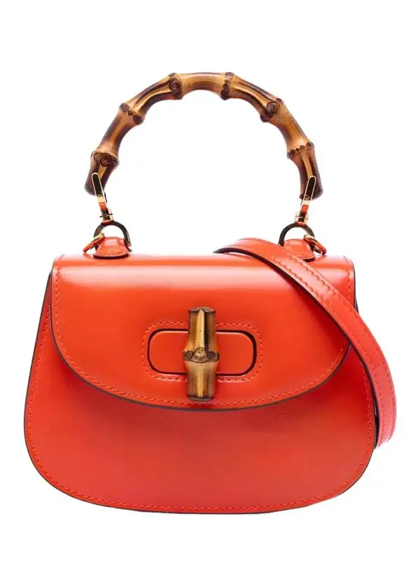 Gucci 1947 Bamboo Top Handle Bag - Orange