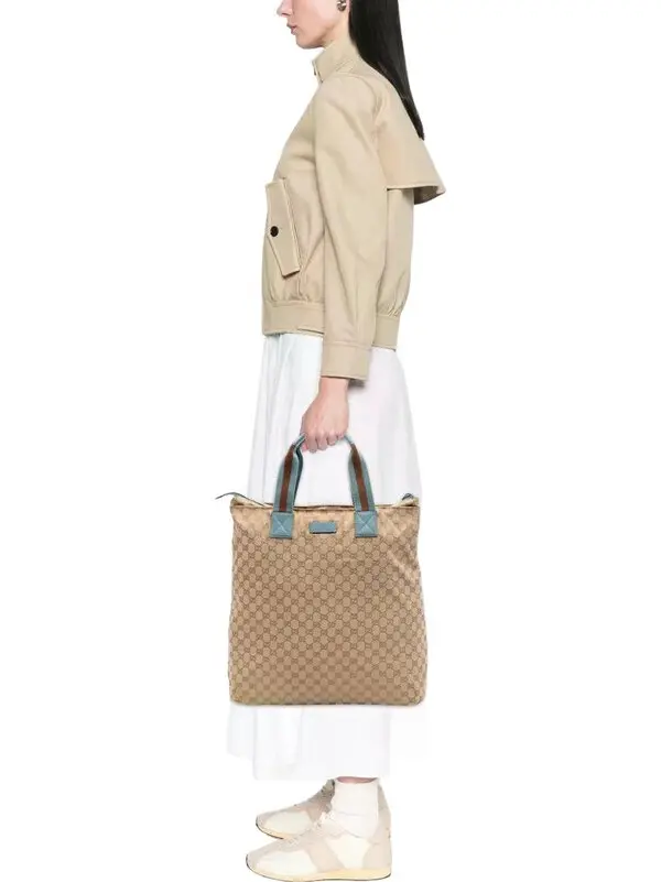 Gucci 2000-2015 Gg Canvas Web Vertical Tote Bag - Neutrals