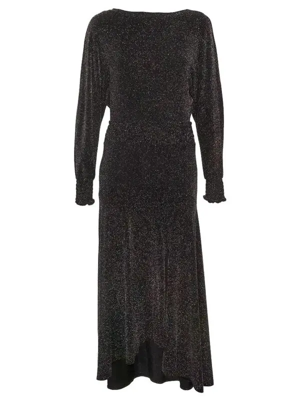 Maje Metallic-effect Midi Dress - Black