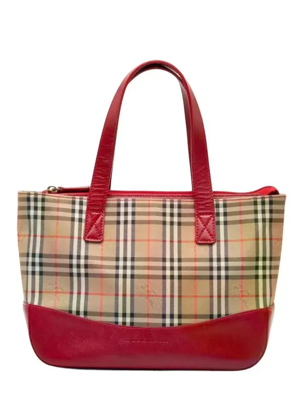Burberry Haymarket Check Canvas Tote Bag - Neutrals