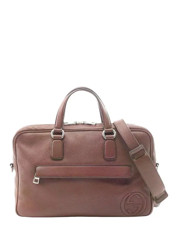 Gucci Leather Soho Business Bag - Brown