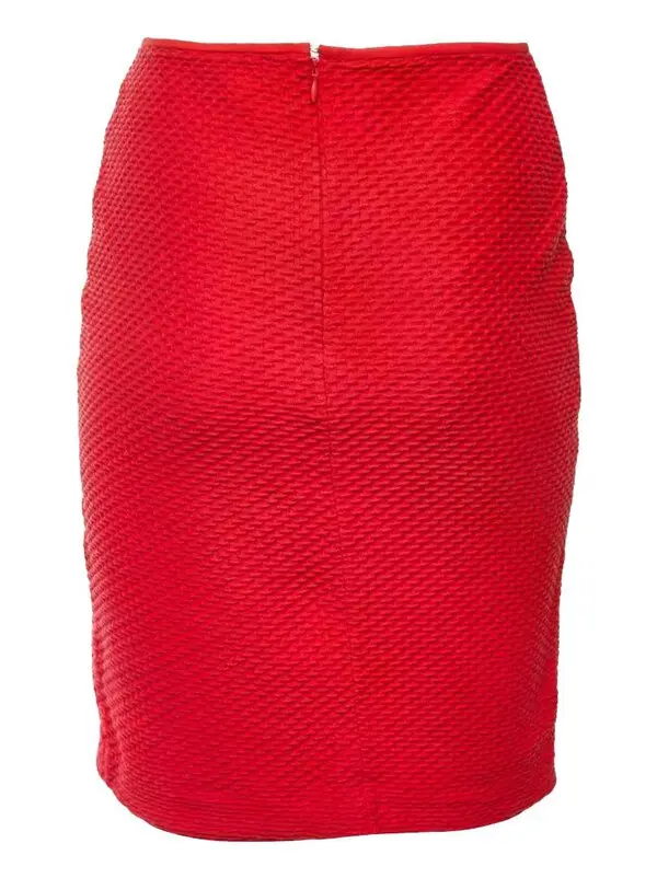 Emporio Armani Textured Pencil Midi Skirt - Red