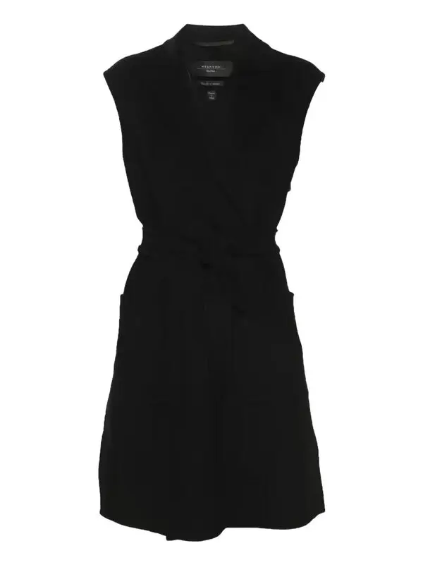 Max Mara Belted Sleeveless Coat - Black