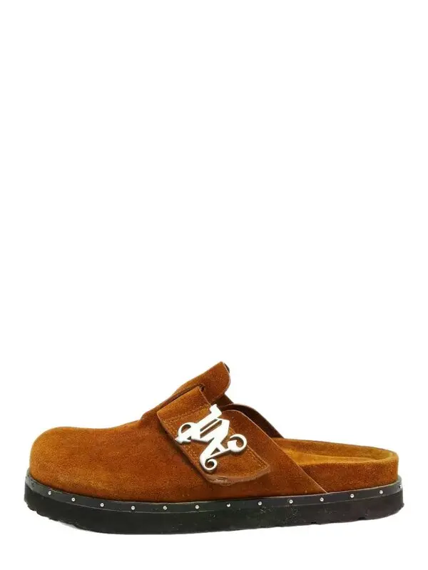 Palm Angels Studded Logo-detail Mules - Brown