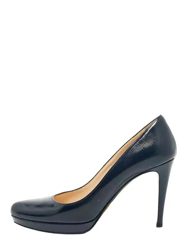 Prada Patent Leather Platform Pumps - Blue