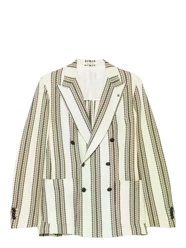 Tagliatore Double-breasted Striped Blazer - Neutrals