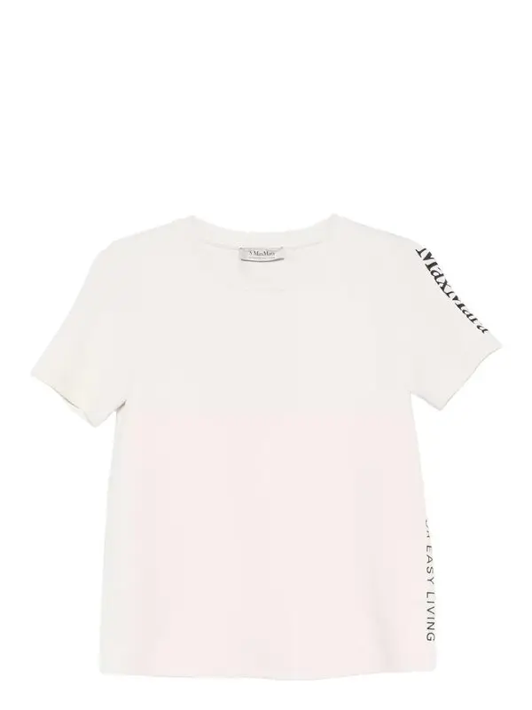 Max Mara Nancy Logo Print T-shirt - Neutrals