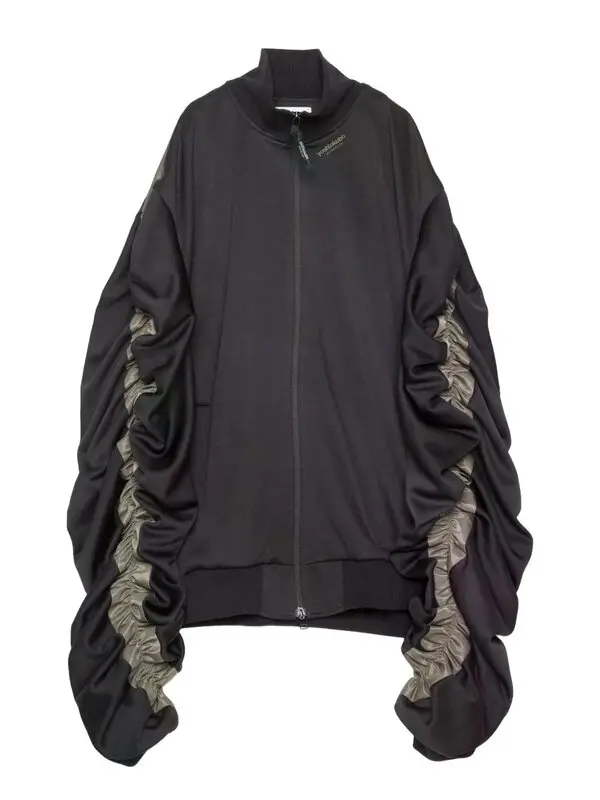 YOSHIOKUBO Ruched-sleeve Zip-up Jacket - Black
