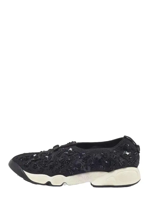 Dior Fusion Embellished Mesh Slip-on Sneakers - Black