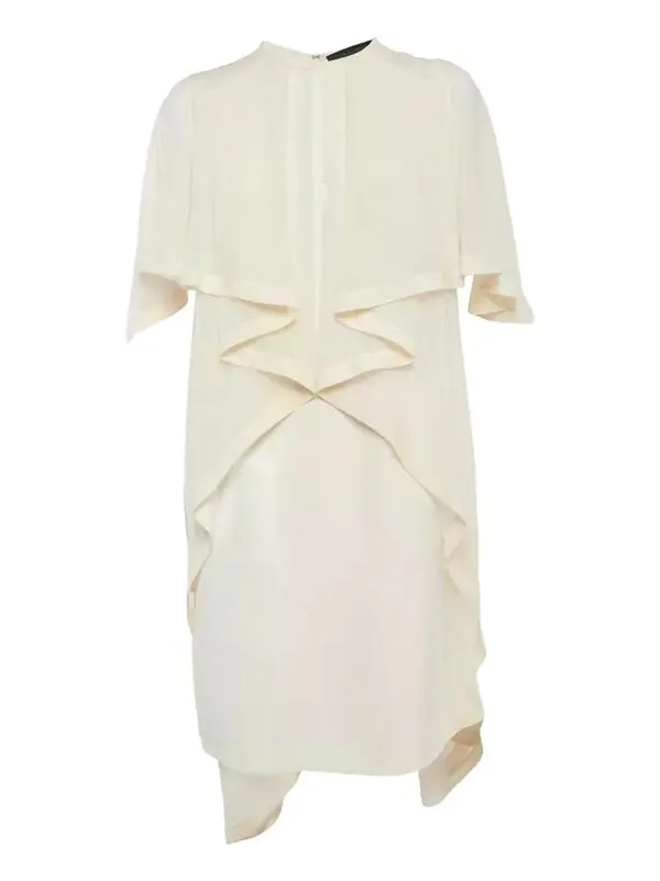 Elie Saab Cream Crepe Draped Midi Dress - Neutrals