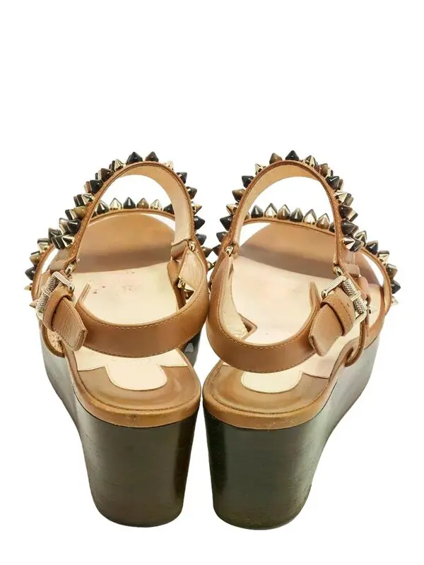 CHRISTIAN LOUBOUTIN Bikee Bike Studded Platform Sandals - Brown