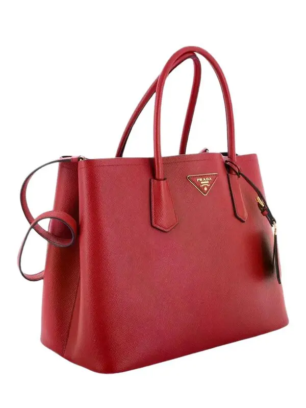 Prada Saffiano Leather Tote Bag - Red