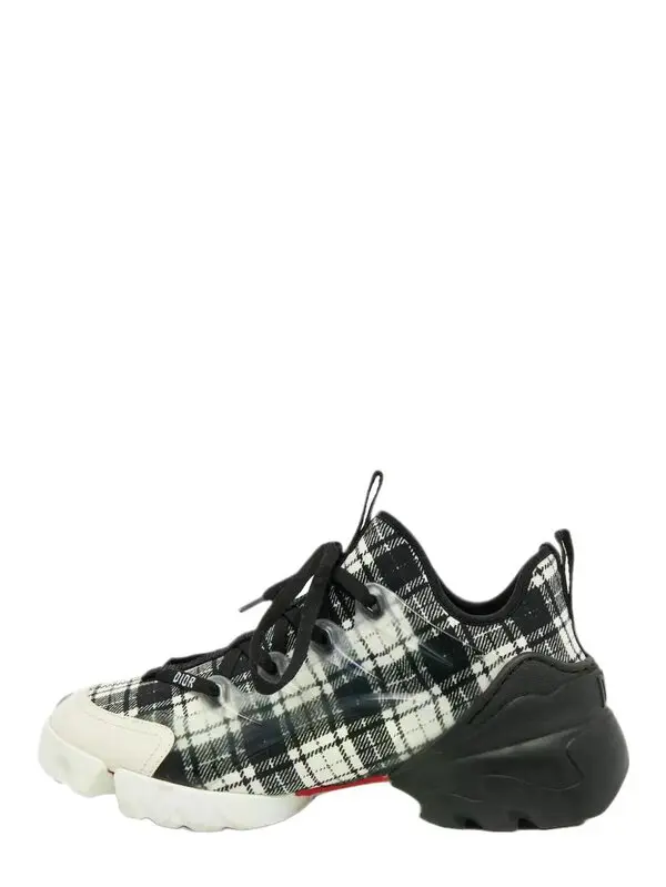 Dior D-connect Checked Lace-up Sneakers - Black