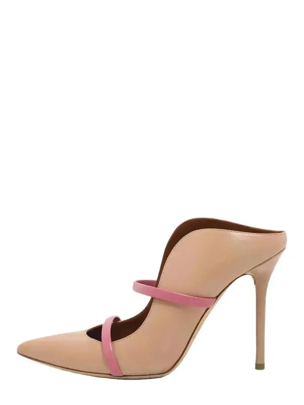 MALONE SOULIERS Maureen Curved Vamp Mules In Beige Leather - Neutrals